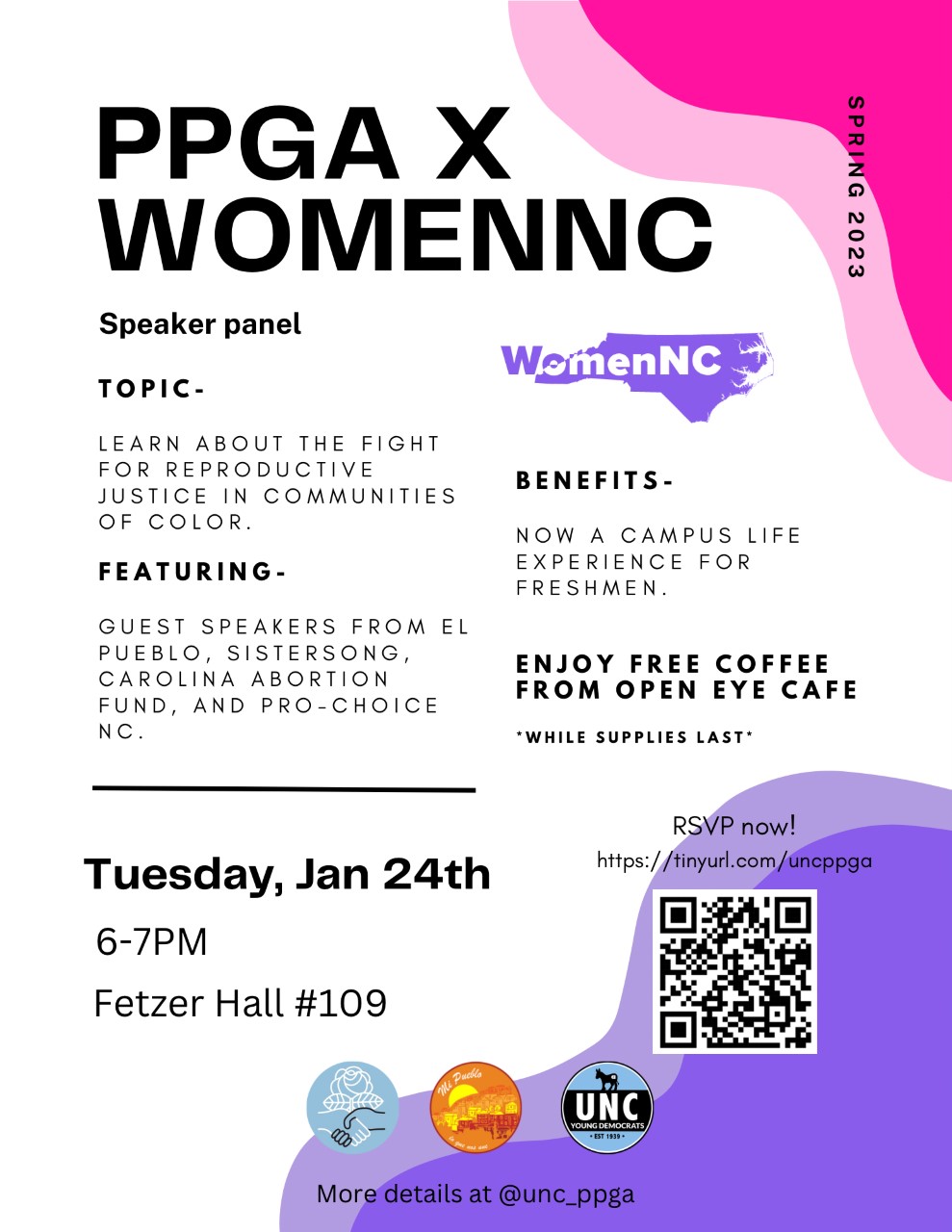 Panel Discussion! At UNC Chapel Hill, Tuesday, January 24, 6:00pm